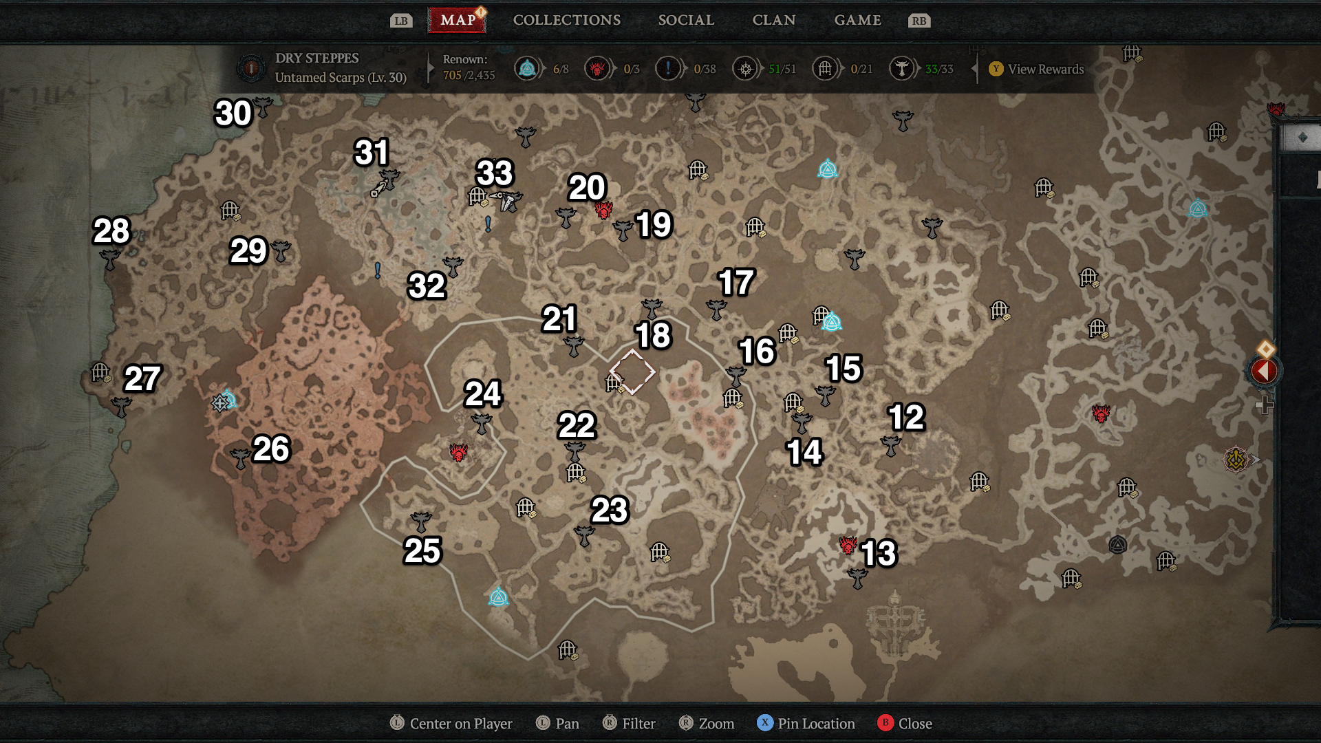 All Dry Steppes Altar of Lilith locations and map in Diablo 4