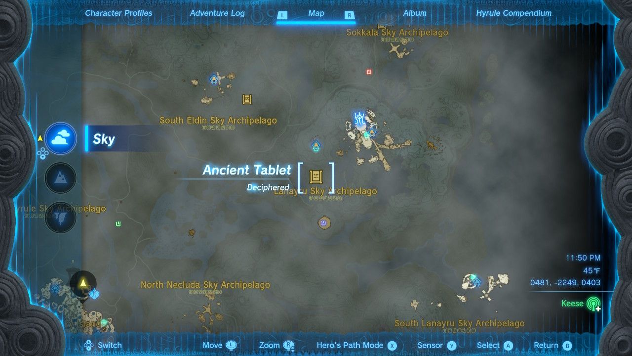 ‘Messages from an Ancient Era’ stone tablet locations in Zelda: TOTK