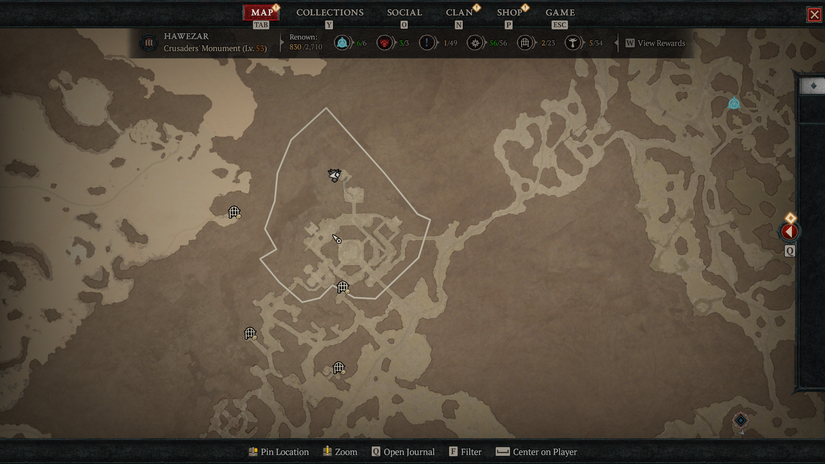 All Hawezar Altar of Lilith locations and map in Diablo 4