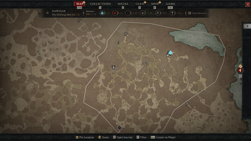 All Hawezar Altar of Lilith locations and map in Diablo 4