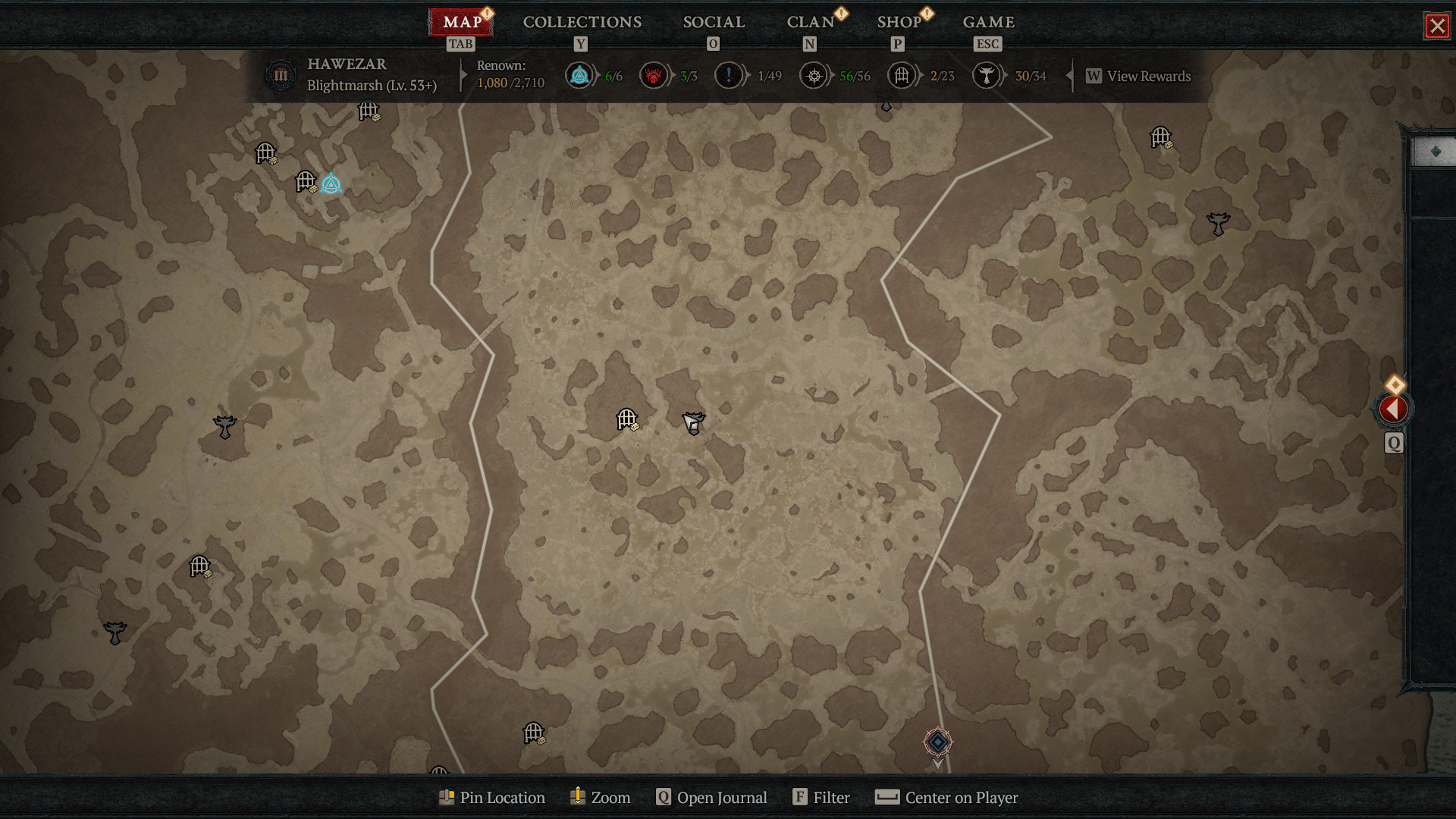 All Hawezar Altar of Lilith locations and map in Diablo 4