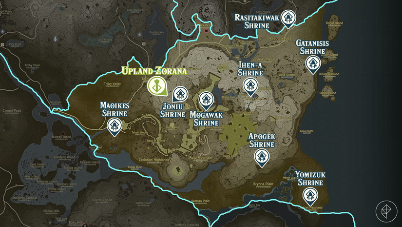 Shrine map and locations for Zelda: Tears of the Kingdom
