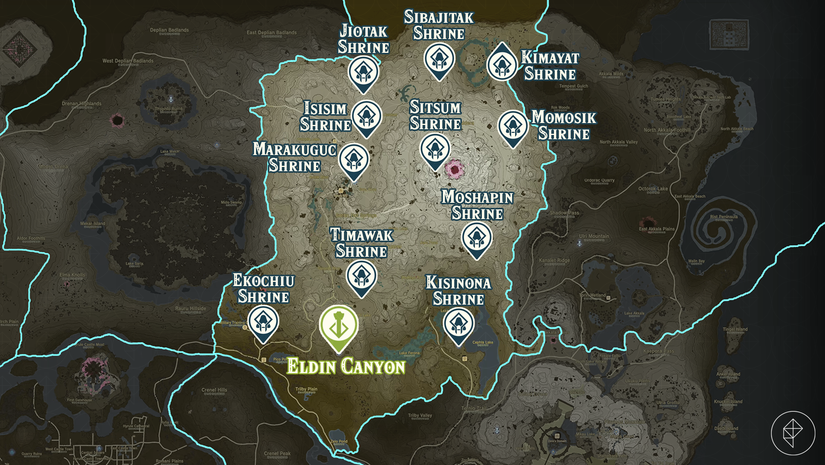 Shrine map and locations for Zelda: Tears of the Kingdom