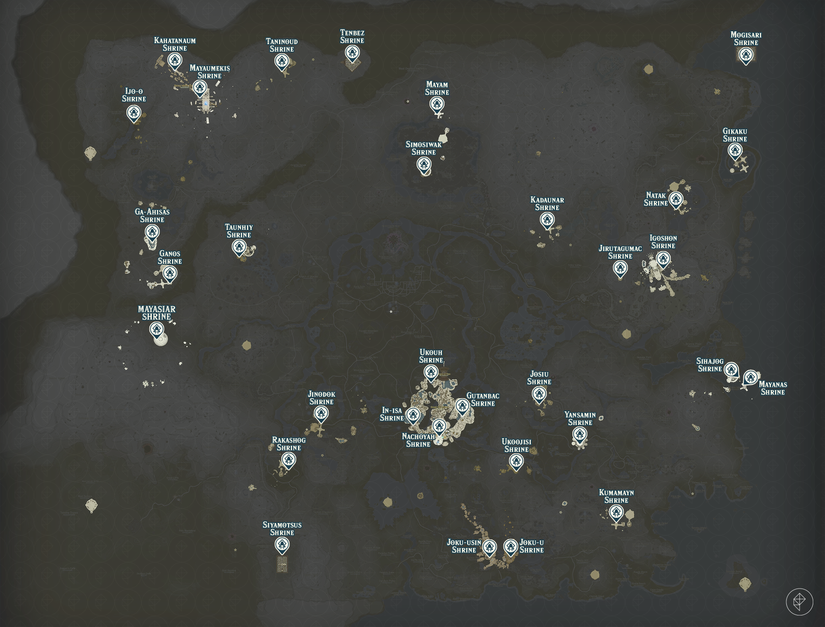 Shrine Map And Locations For Zelda Tears Of The Kingdom