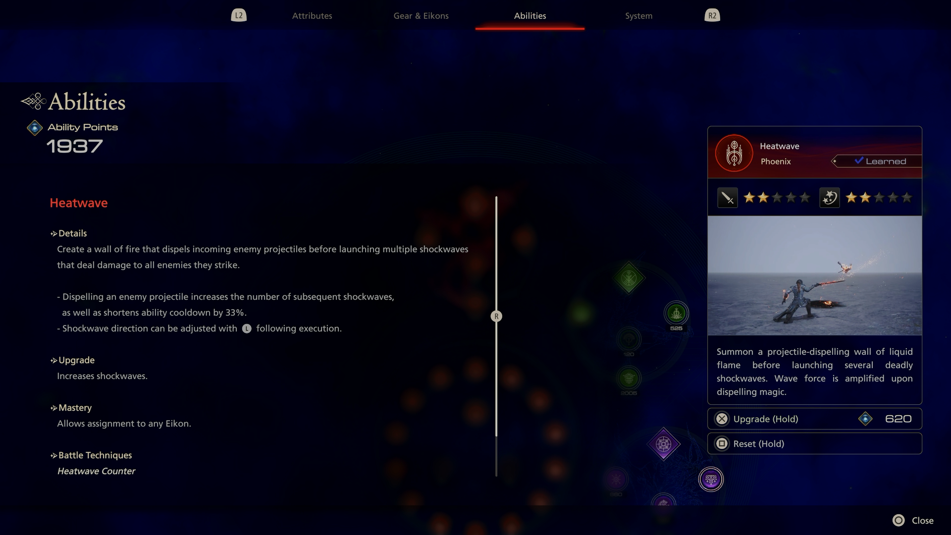 What does mastering abilities do in FF16?