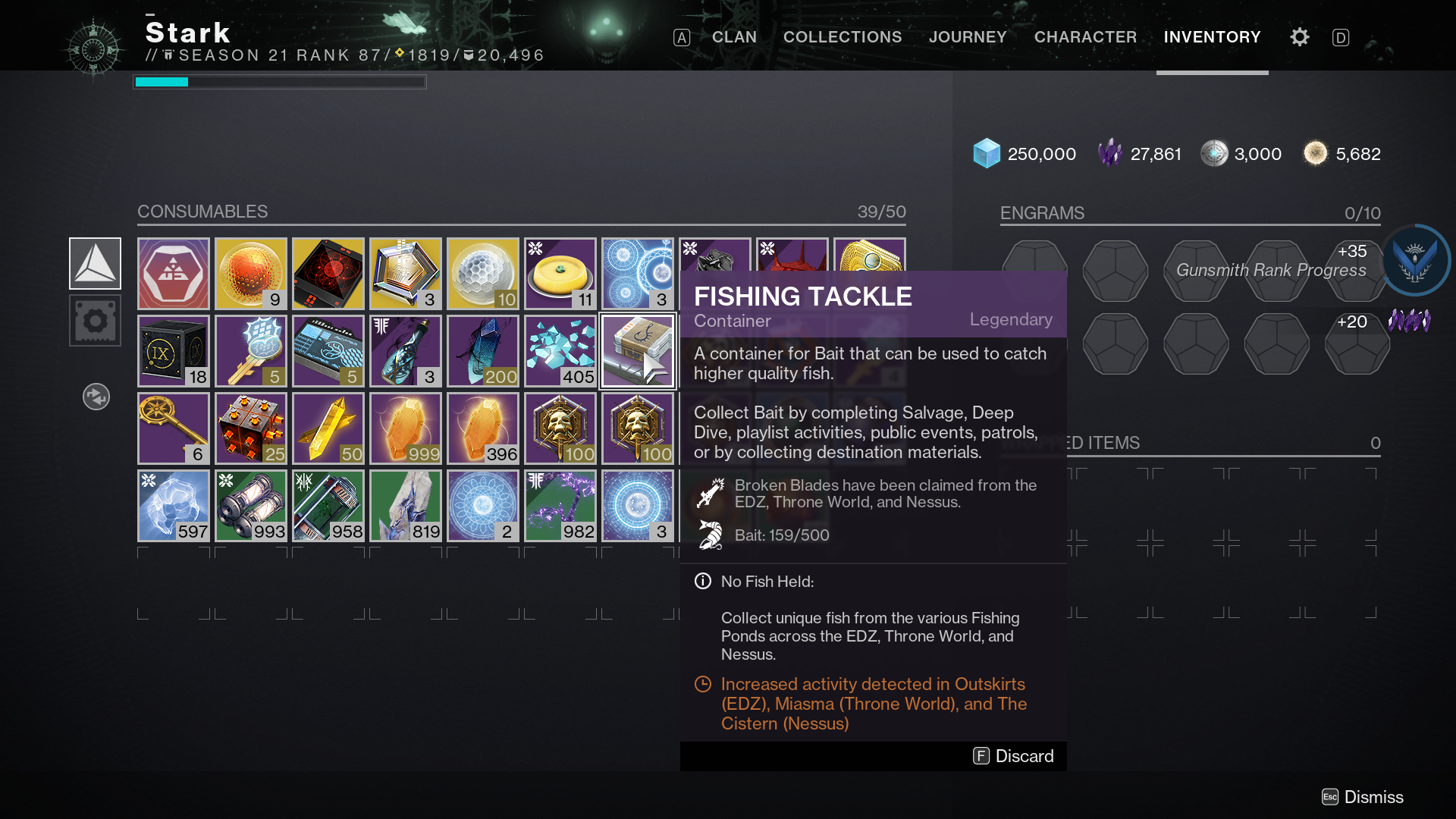 How to find Exotic fish and Broken Blades in Destiny 2