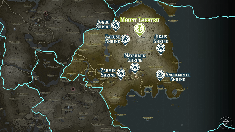 Shrine map and locations for Zelda: Tears of the Kingdom