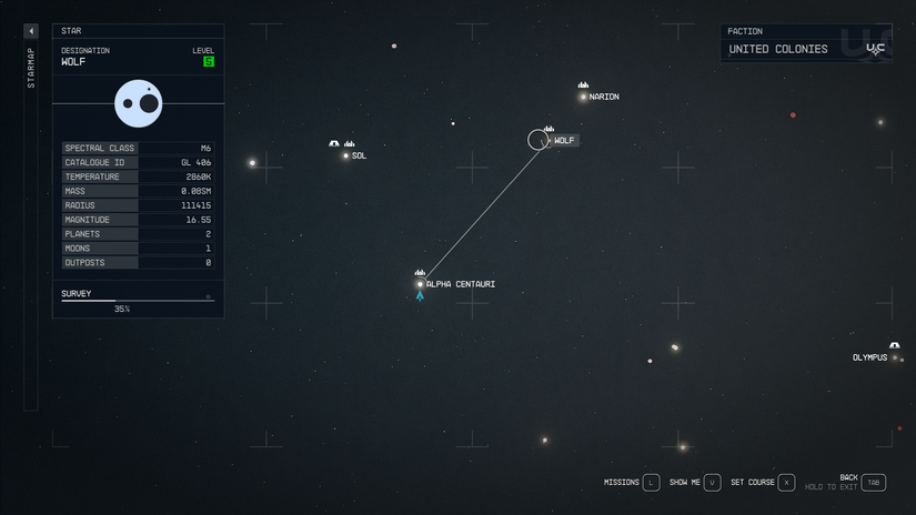 Where is The Den in the Wolf system in Starfield?