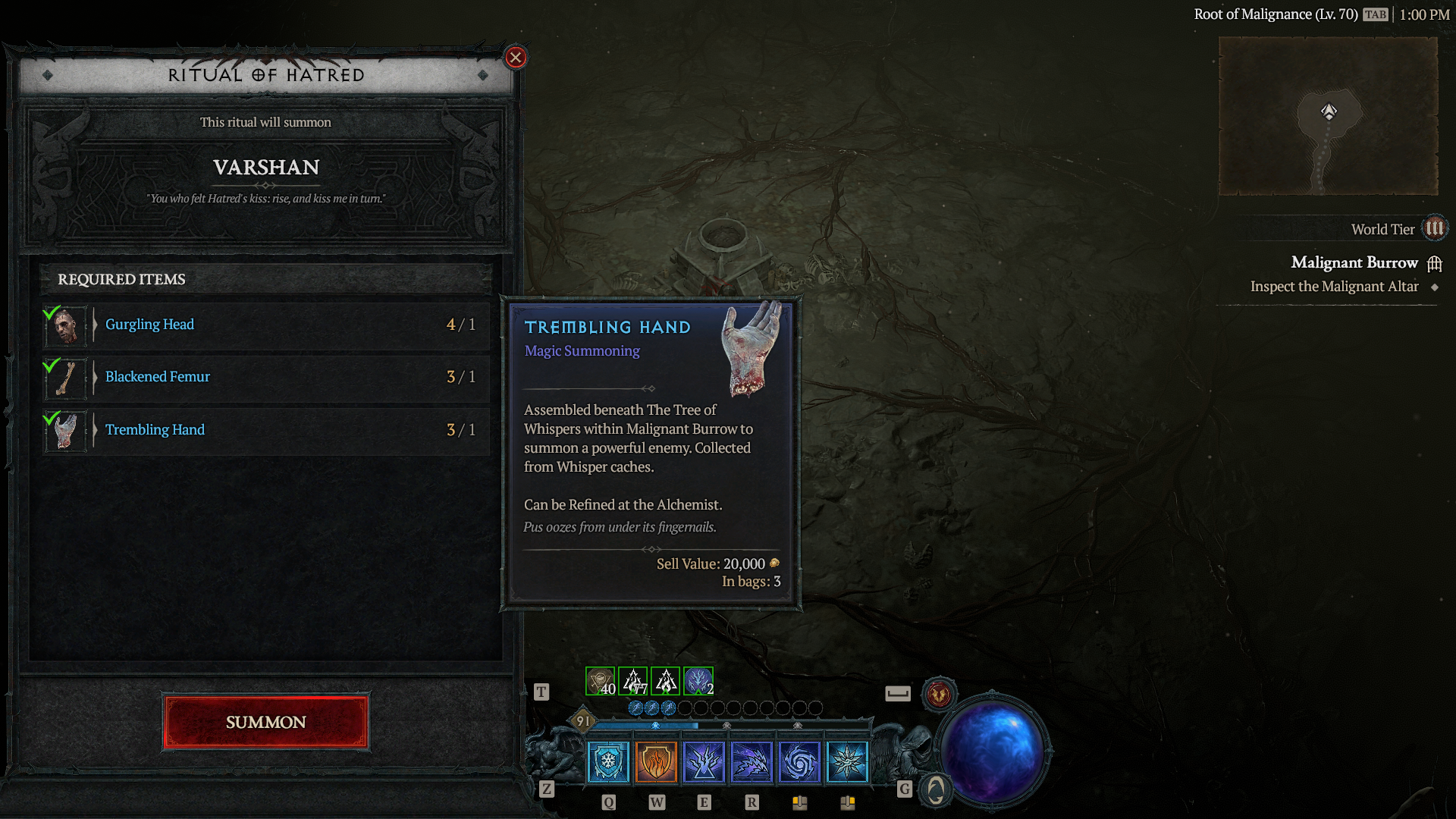 How to summon the Echo of Varshan and farm Malignant Rings in Diablo 4