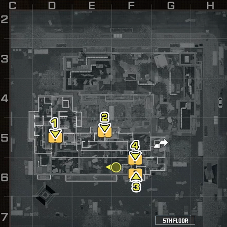 ‘Highrise’ item and weapon locations in MW3
