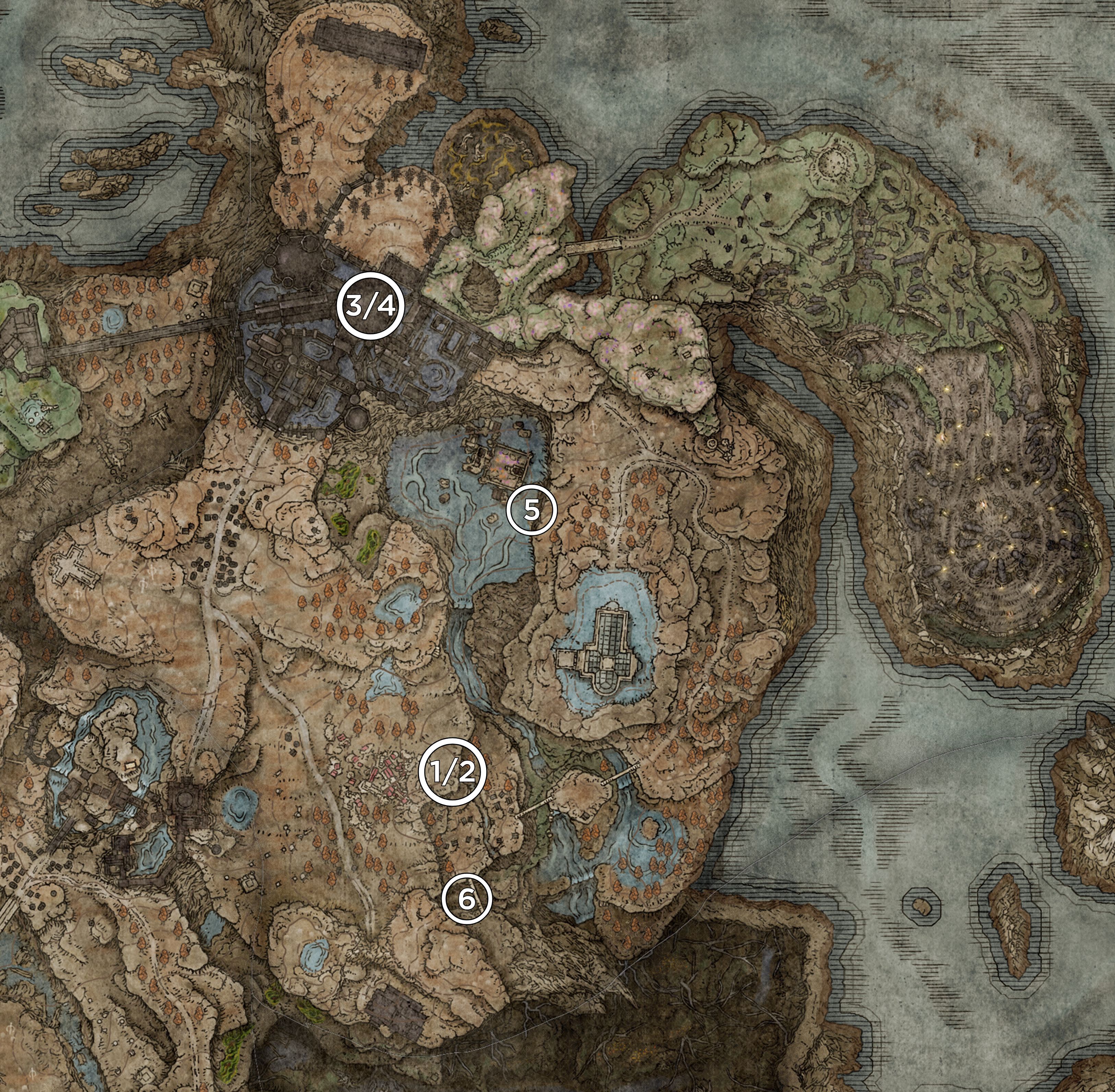 All Revered Spirit Ash locations map in Elden Ring DLC