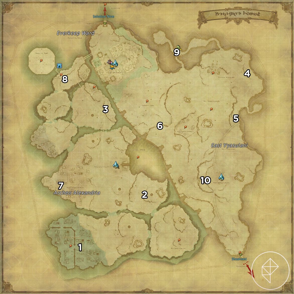 Dawntrail aether current locations in FFXIV