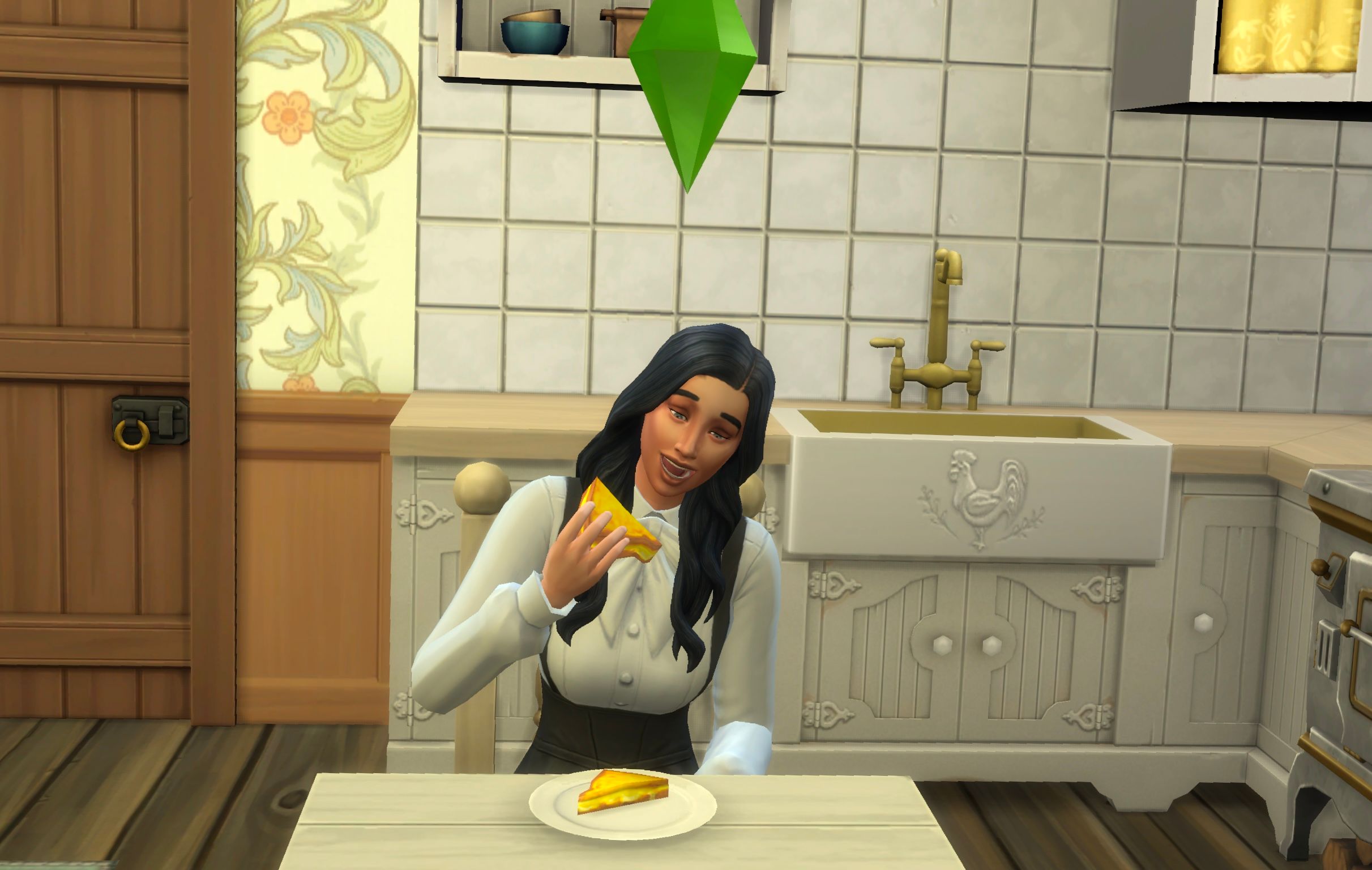 My Sims 4 character just wants to paint grilled cheese sandwiches
