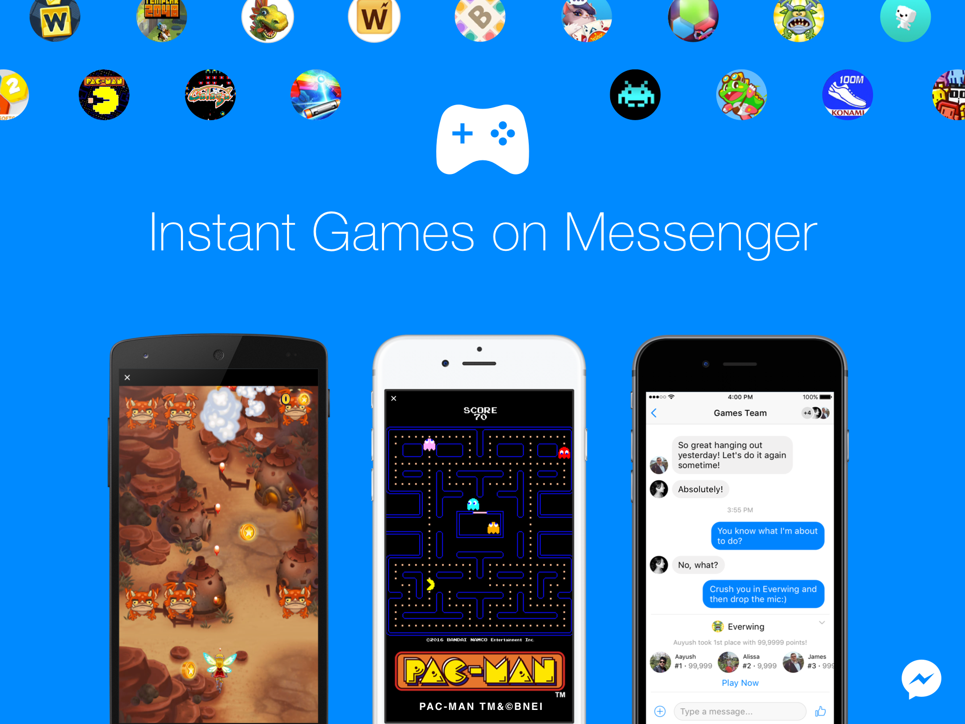 You can now play Pac-Man and more arcade faves in Facebook Messenger